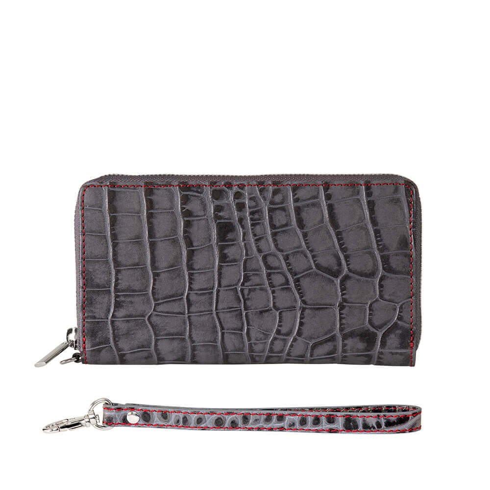 Gray Python Leather Belt