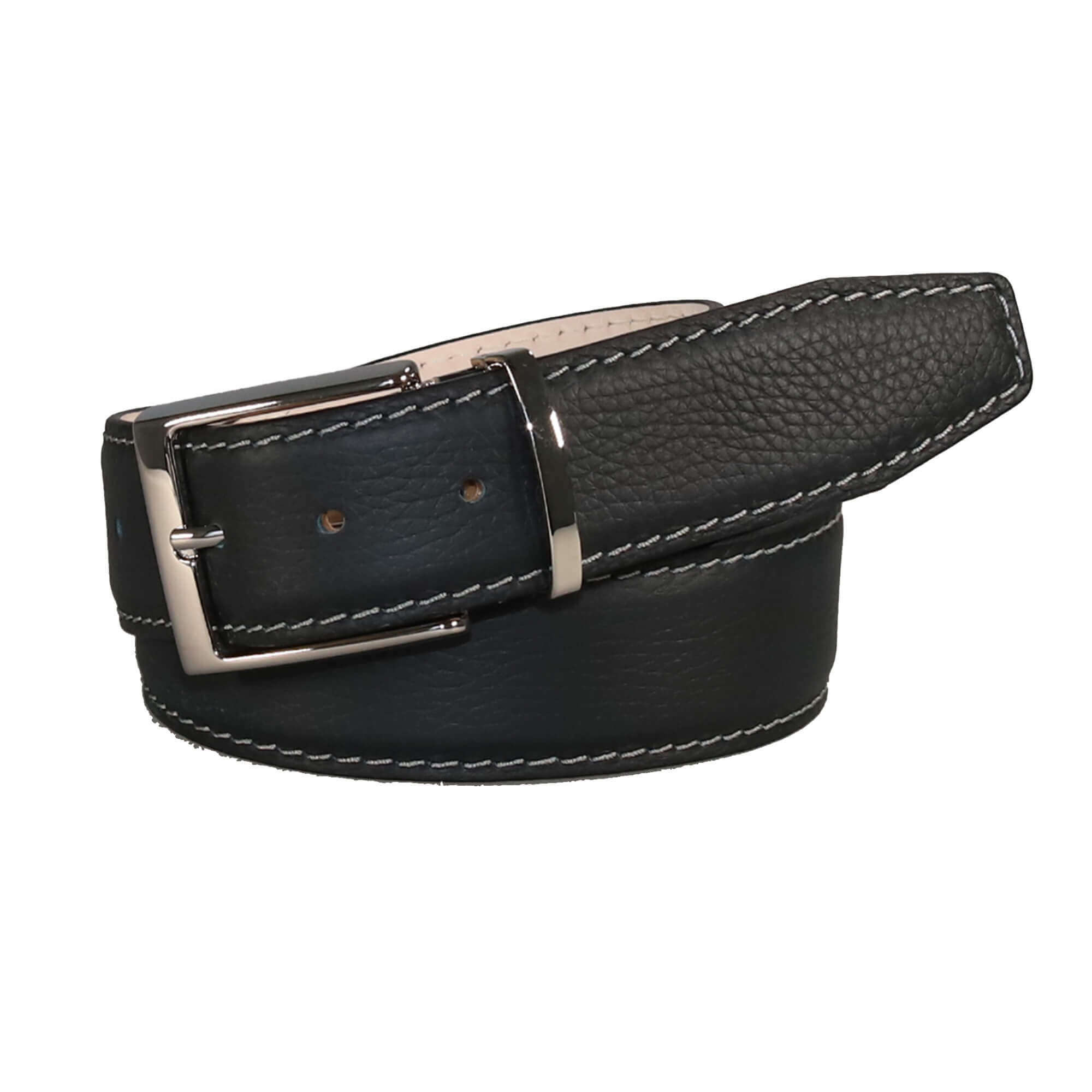 Austin Dark Green French Pebble Leather Belt
