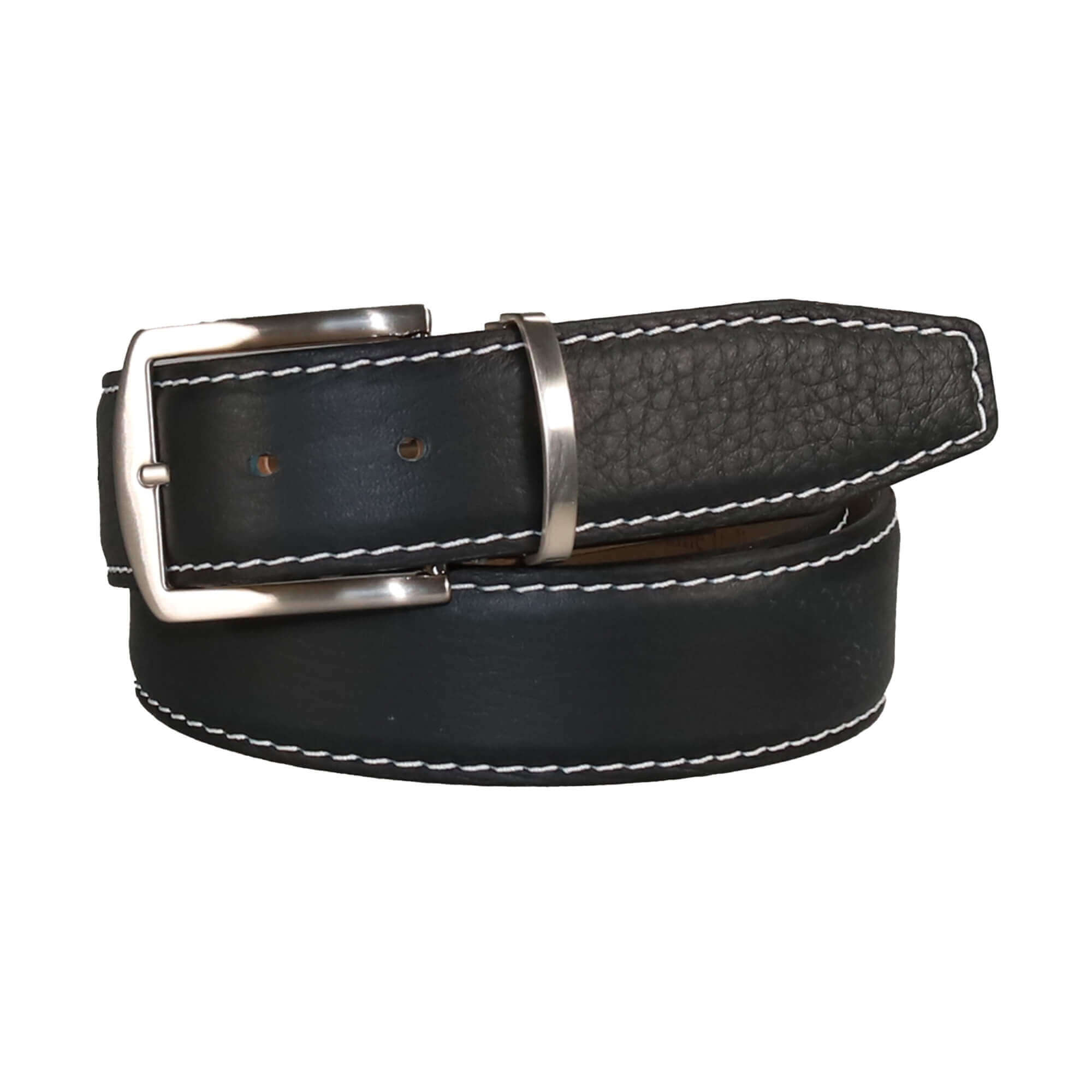 Austin Dark Green French Pebble Leather Belt