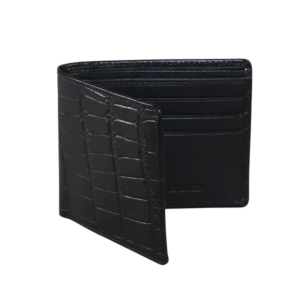 Men's Black Mock Gator Leather Wallet | Mens Wallets | Roger Ximenez ...