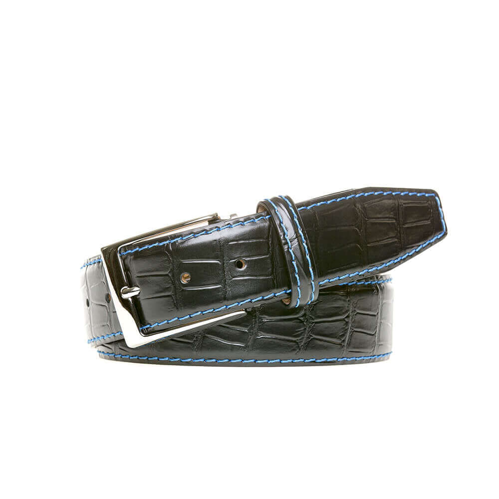 Black Mock Gator Leather Belt - Roger Ximenez: Bespoke Belts and ...