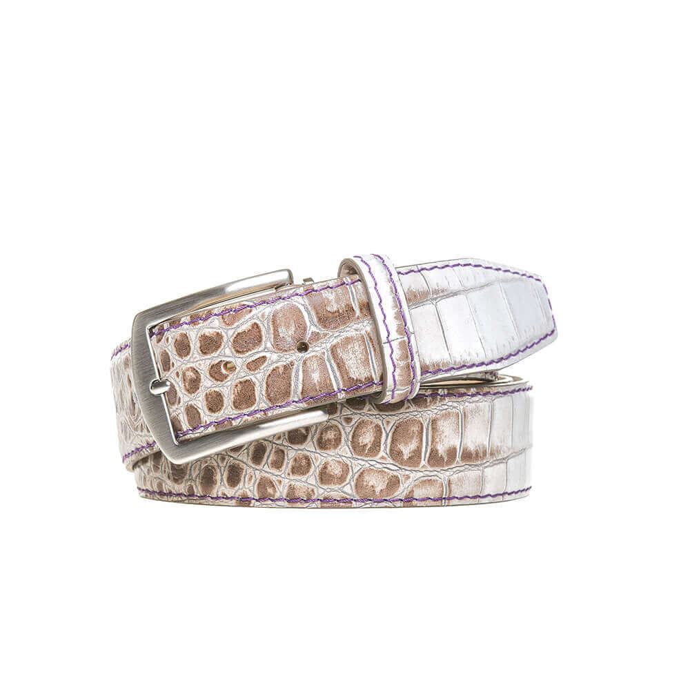 Vintage Natural Mock Gator Leather Belt | Roger Ximenez Leather Goods ...