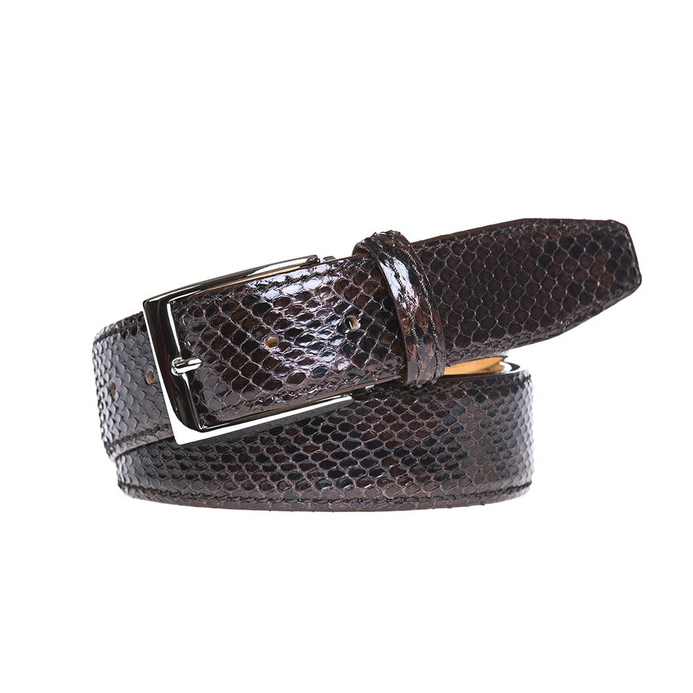 Brown Python Leather Belt - Roger Ximenez: Bespoke Belts and Leather ...